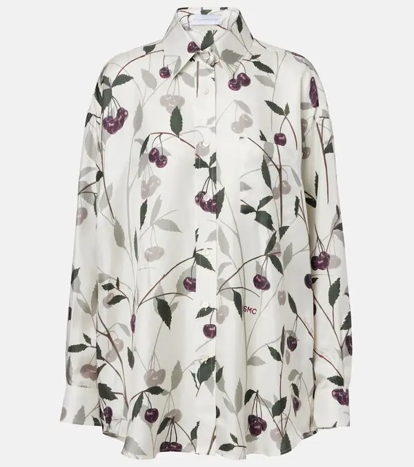 Stella McCartney Printed Silk Twill Shirt - White