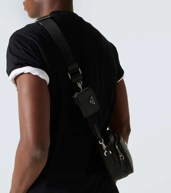 Prada Saffiano Leather Shoulder Bag - Black