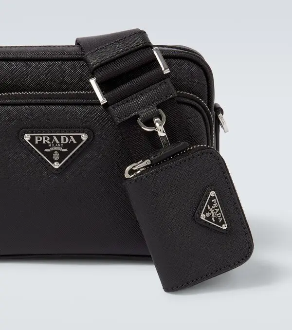 Prada Saffiano Leather Shoulder Bag - Black