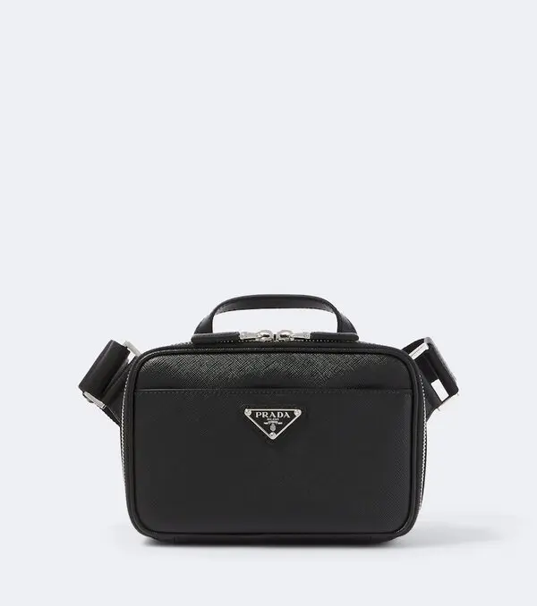 Prada Saffiano Leather Shoulder Bag - Black