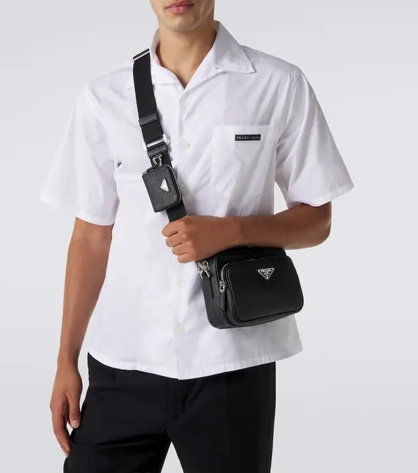 Prada Saffiano Leather Shoulder Bag - Black