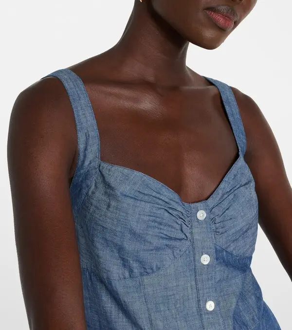 Polo Ralph Lauren Cotton Chambray Maxi Dress - Blue