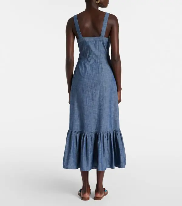 Polo Ralph Lauren Cotton Chambray Maxi Dress - Blue
