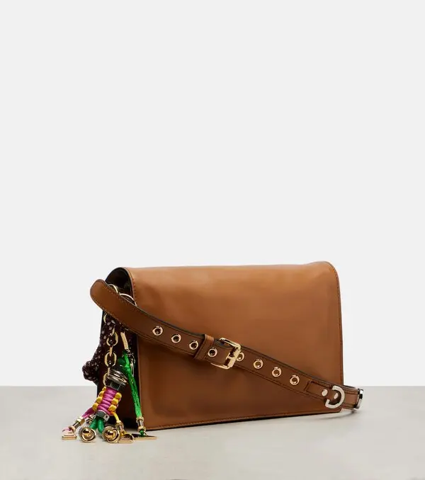 Prada Soft Sound Small Leather Shoulder Bag - Brown