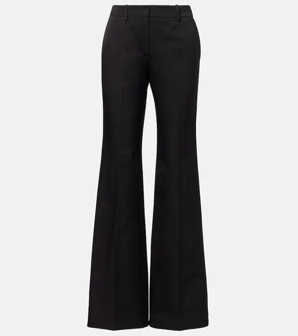 Magda Butrym Cotton And Silk Flared Pants - Black