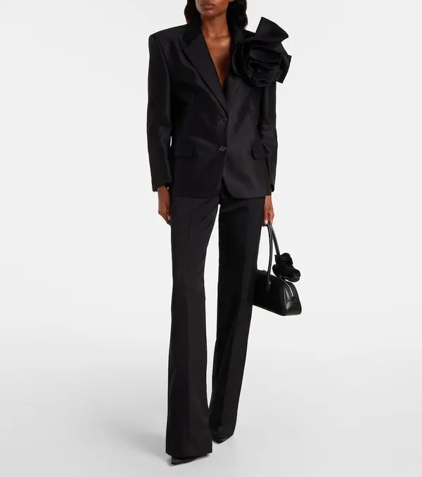 Magda Butrym Cotton And Silk Flared Trousers