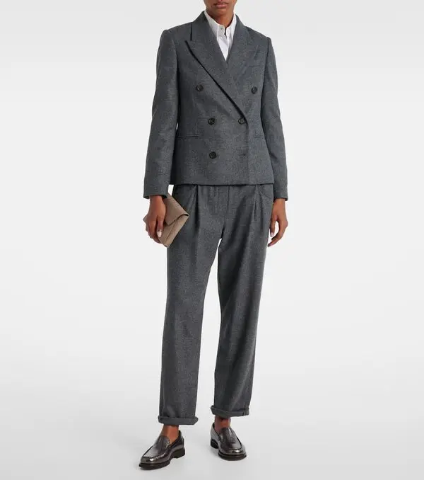 Brunello Cucinelli Wool And Cashmere Double-breasted Blazer