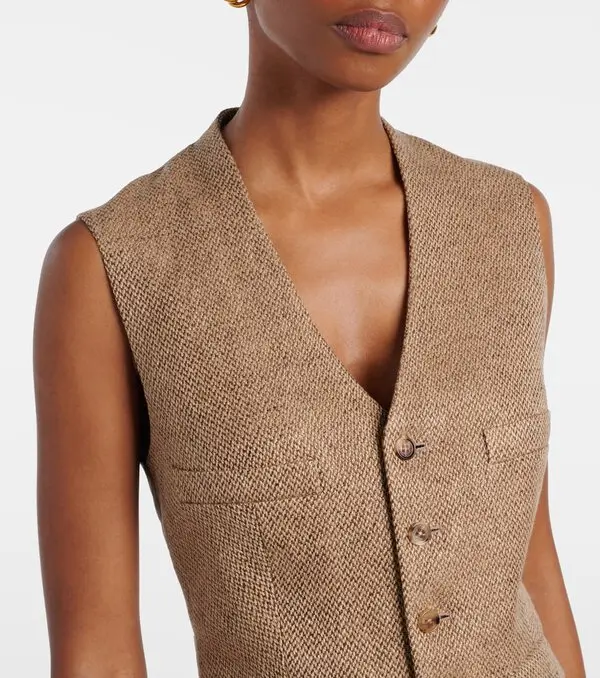 Ralph Lauren Holland Linen Tweed Vest - Brown