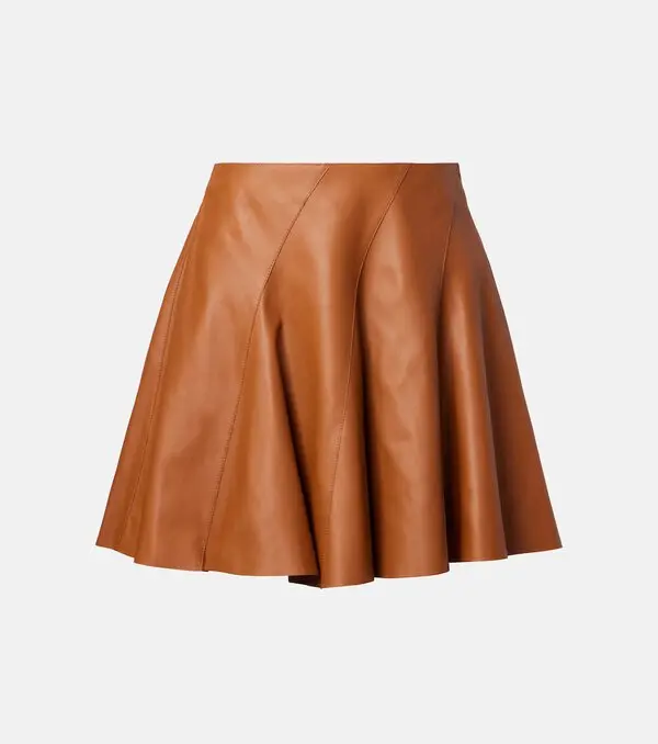 Ralph Lauren Leather Mini Skirt - Brown