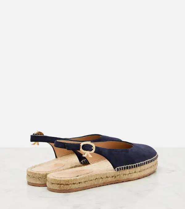 GIANVITO ROSSI Suede Slingback Espadrilles - Blue