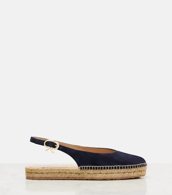 GIANVITO ROSSI Suede Slingback Espadrilles - Blue