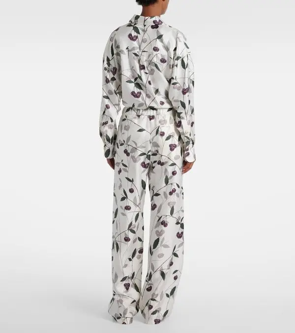 Stella McCartney Printed Silk Twill Wide-leg Pants