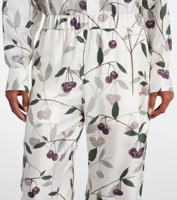 Stella McCartney Printed Silk Twill Wide-leg Pants