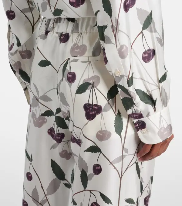 Stella McCartney Printed Silk Twill Wide-leg Pants