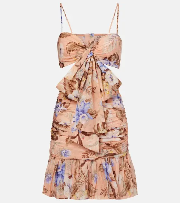 Zimmermann Coco Floral Cotton Mini Dress - Pink