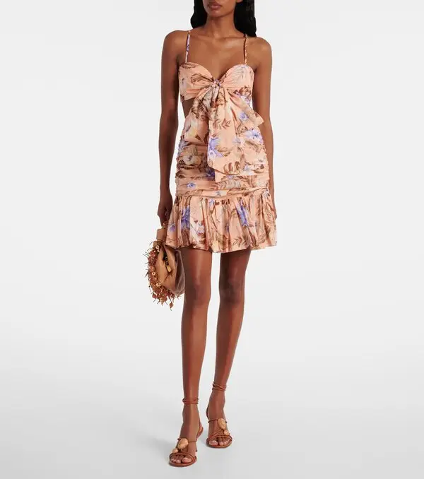 Zimmermann Coco Floral Cotton Mini Dress - Pink
