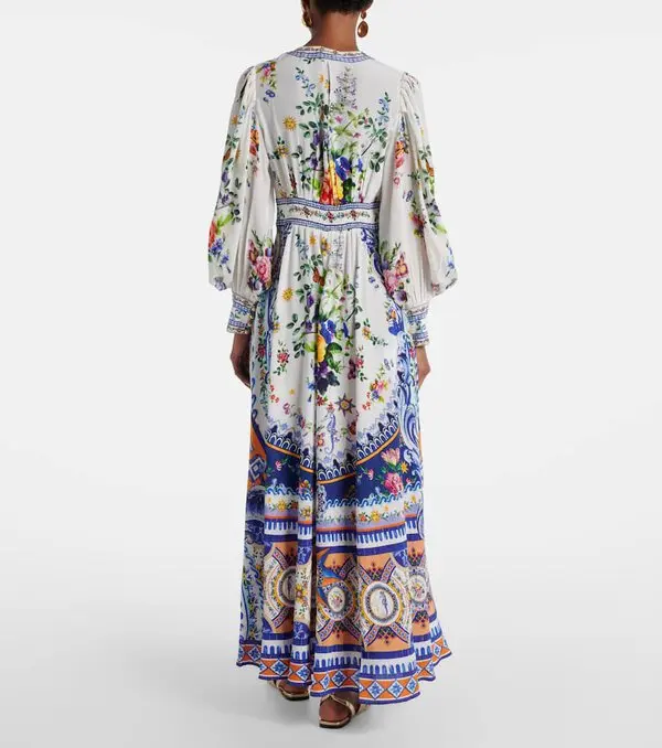 Camilla Printed Silk Crêpe Maxi Dress