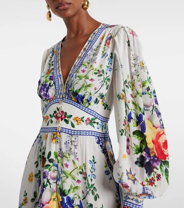 Camilla Printed Silk Crêpe Maxi Dress