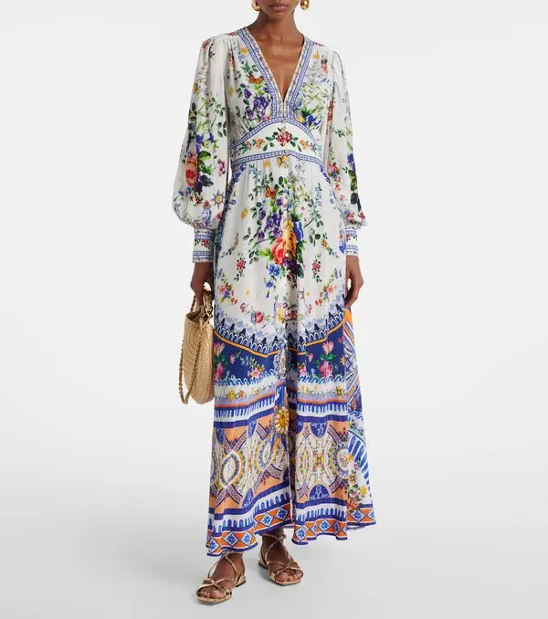 Camilla Printed Silk Crêpe Maxi Dress - Multicoloured