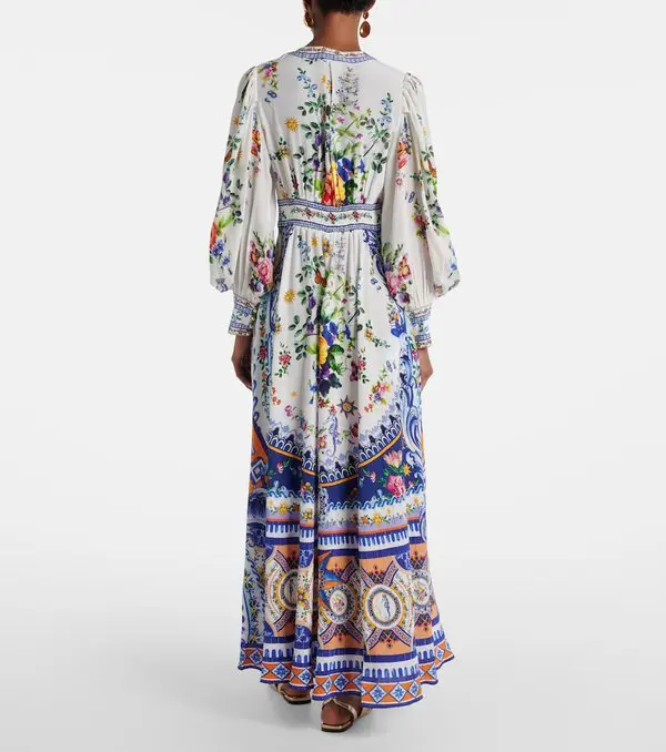 Camilla Printed Silk Crêpe Maxi Dress - Multicoloured