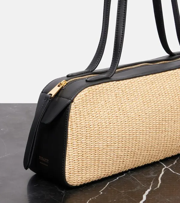 Khaite Simona Raffia Shoulder Bag - Beige