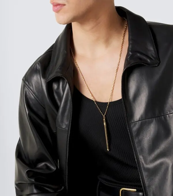 Saint Laurent Cassandre Pendant Necklace - Gold