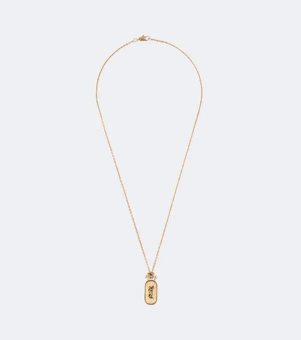 Saint Laurent Cassandre Pendant Necklace - Gold