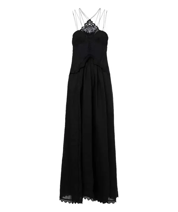 Isabel Marant Étoile Lindy Lace-trimmed Maxi Dress - Black
