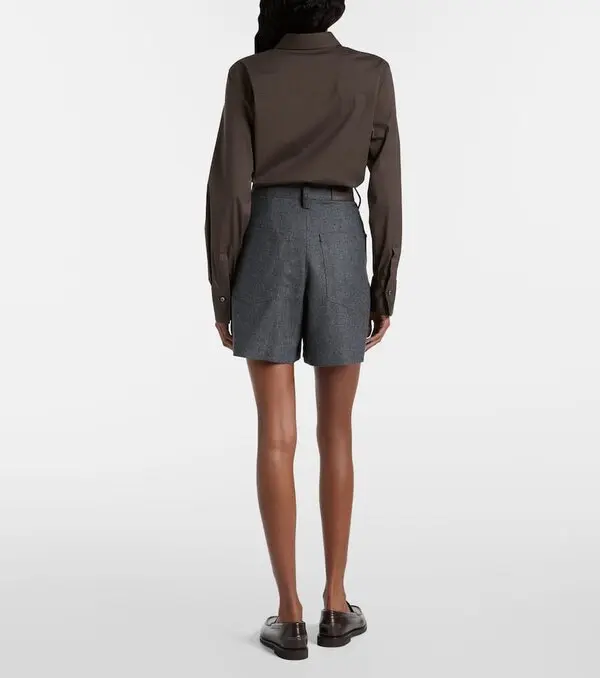 Brunello Cucinelli High-rise Virgin Wool Shorts