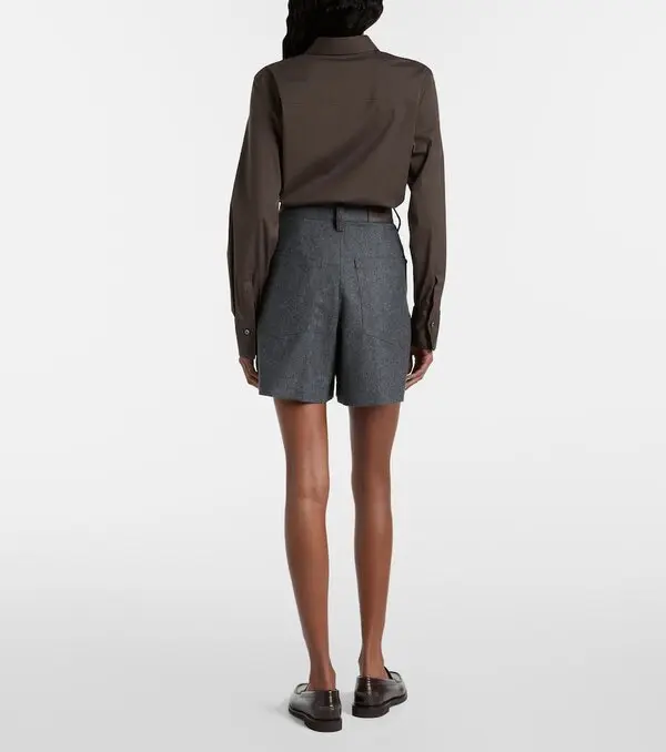 Brunello Cucinelli High-rise Virgin Wool Shorts