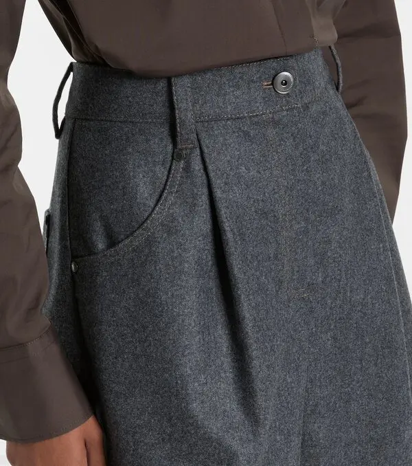 Brunello Cucinelli High-rise Virgin Wool Shorts