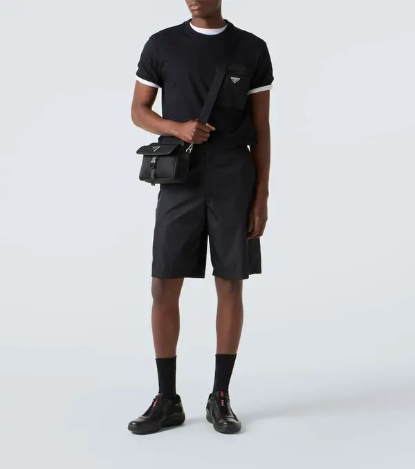 Prada America's Cup Leather-trimmed Sneakers - Black