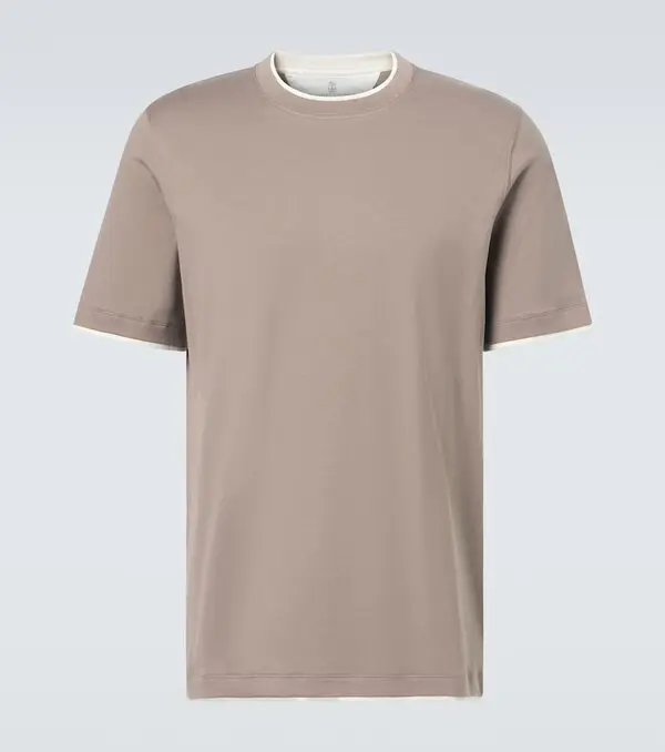 Brunello Cucinelli Cotton Jersey T-shirt - Brown