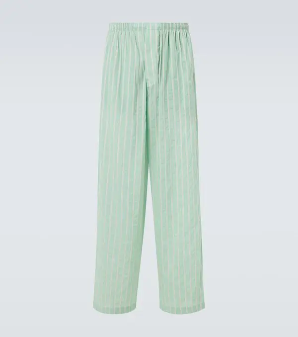 Balenciaga Striped Mid-rise Pajama Pants - Green
