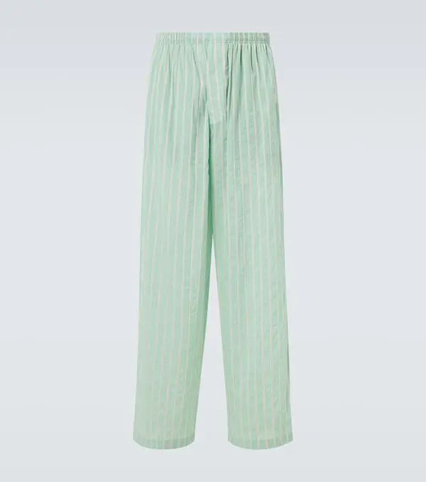 Balenciaga Striped Mid-rise Pajama Pants - Green