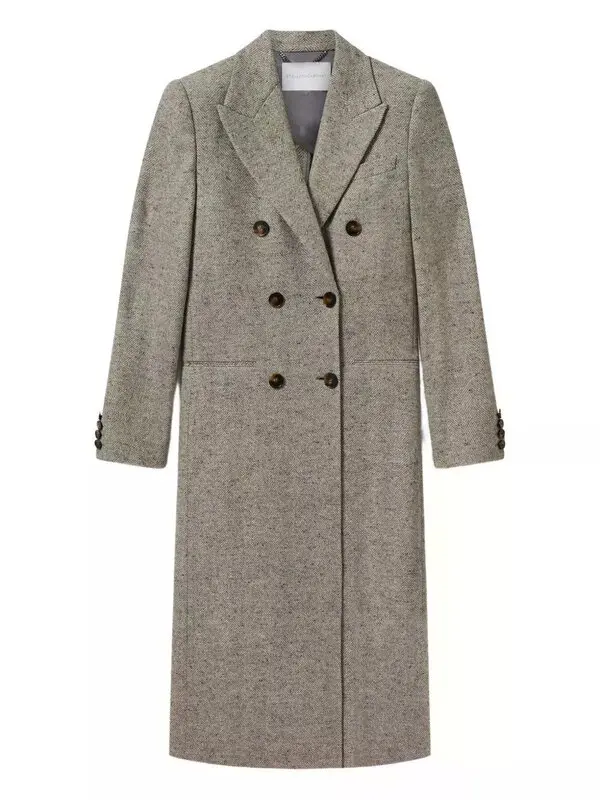 Stella McCartney Double-breasted Tweed Pattern Coat
