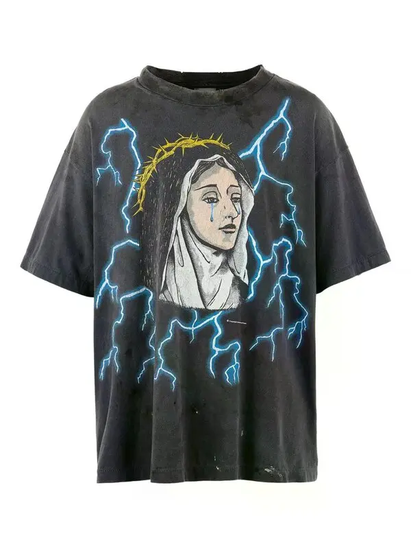 SAINT MXXXXXX Lightning-print T-shirt