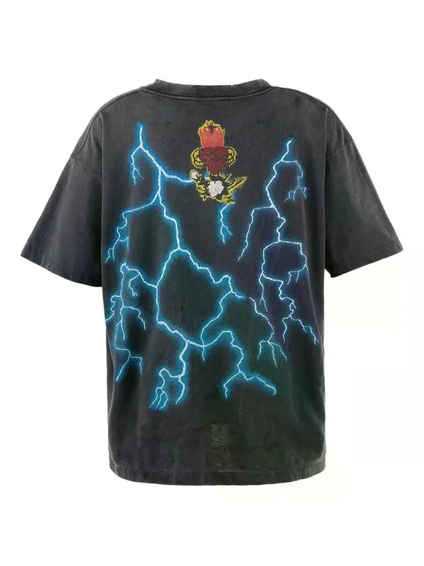 SAINT MXXXXXX Lightning-print T-shirt