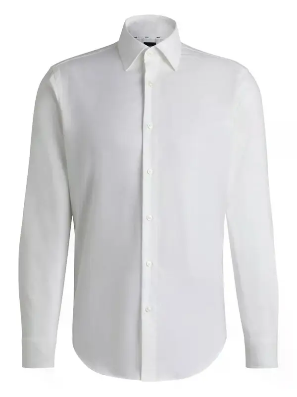 BOSS Long-sleeve Button-up Shirt - White