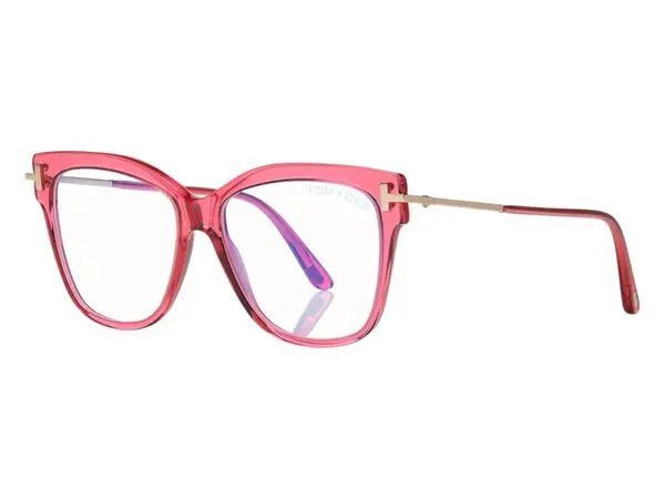 TOM FORD Cat Eye Eyeglasses - Transparent Raspberry Rose Gold (ft5704/b 066)