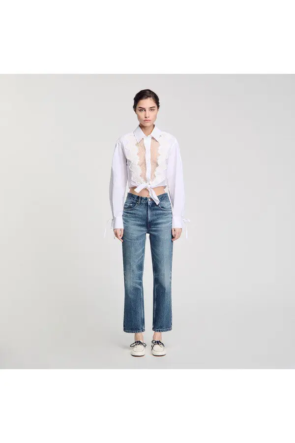 Sandro Embellished Denim Jacket