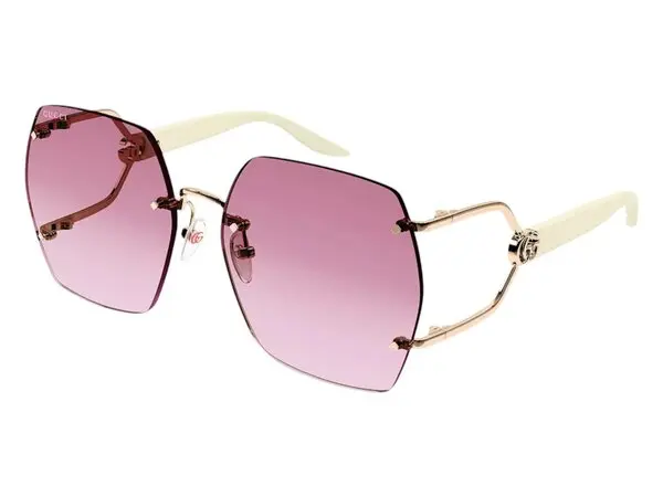 Gucci Square Sunglasses - Gold Ivory Violet (gg1562s/004/fr)