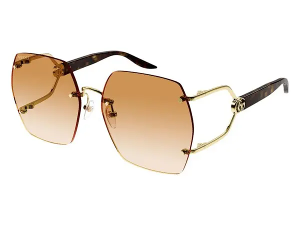 Gucci Square Sunglasses - Gold Havana Orange Gradient (gg1562s/003/fr)