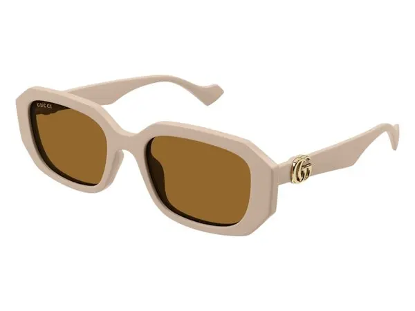 Gucci Rectangle Full Rim Sunglasses - Nude Brown (gg1535s/003/fr)