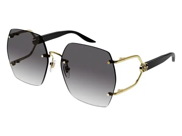 Gucci Square Sunglasses - Gold Black Grey (gg1562s/001/62)