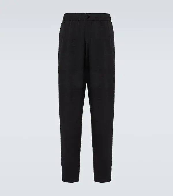 Giorgio Armani Jacquard Straight Pants - Blue