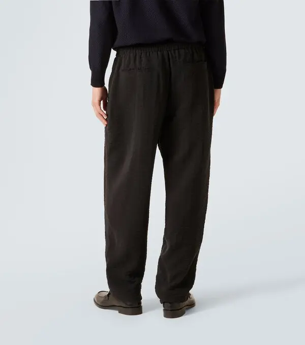 Giorgio Armani Jacquard Straight Pants - Blue