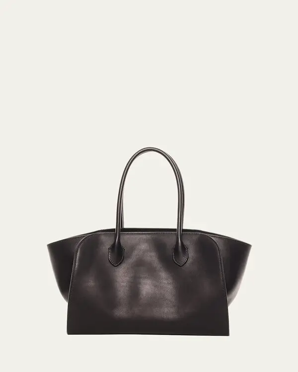 THE ROW Marlo 12 Tote Bag In Saddle Leather - Black
