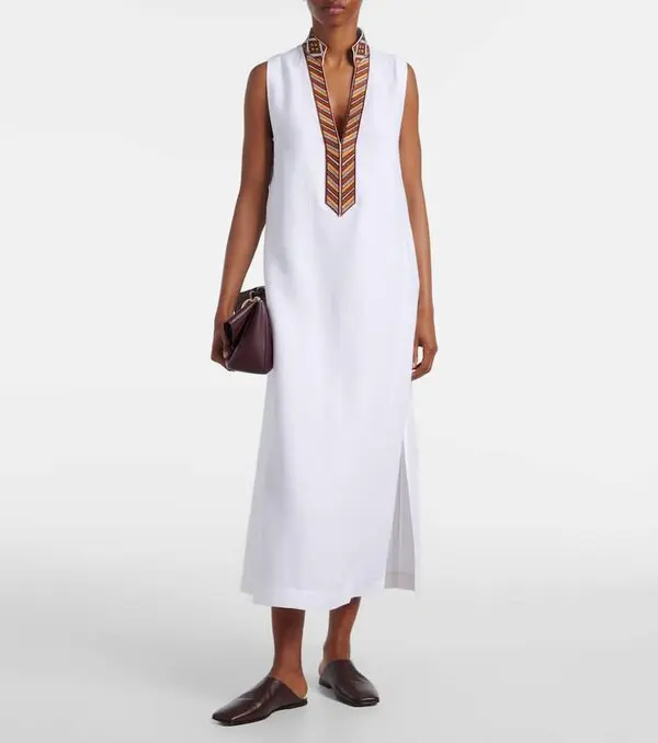 Loro Piana Abri Linen Midi Dress