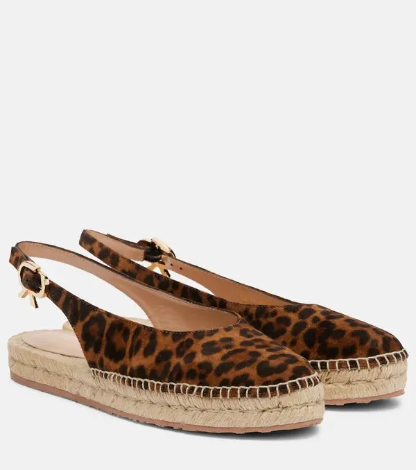 GIANVITO ROSSI Paz Suede Slingback Espadrilles - Brown